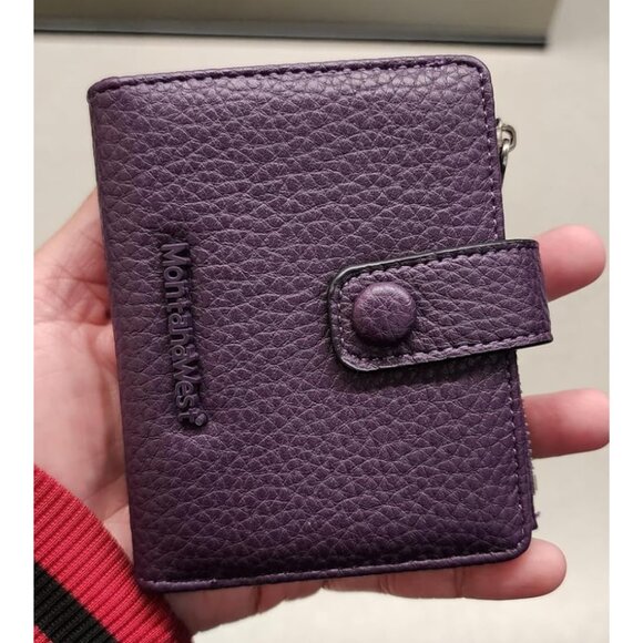 Bags | New Womens Purple Slim Bifold Wallet Rfid Blocking Card Holder ...